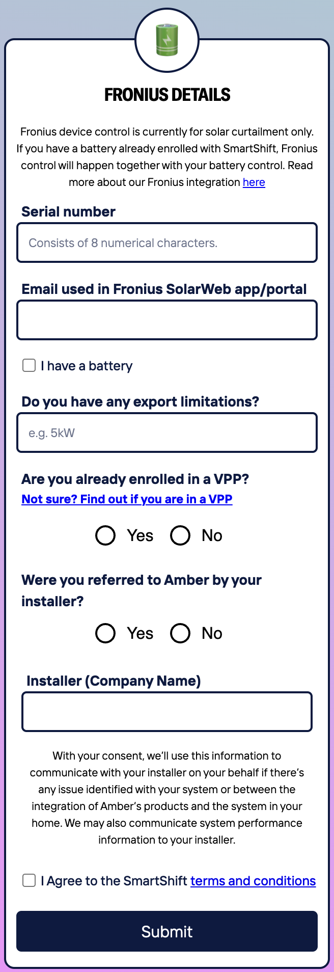 Enrolling your Fronius system with Amber – Amber Electric
